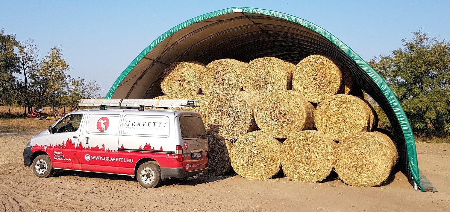 Tárolósátrak, bálabontó-almozó gépek és mobilút